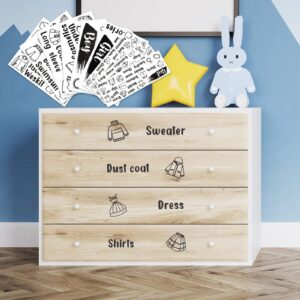 spakon 9 sheets dresser clothing decals dresser labels clothes labels dresser decals dresser stickers bedroom wardrobe drawer stickers removable organizing decal