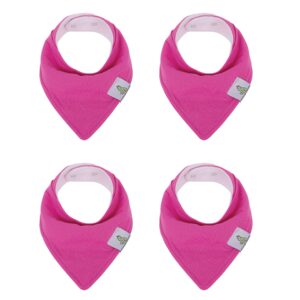 quinton bradley baby 4 pack bandana drool bib basics solid color (pink)