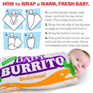 WRYBABY Baby Burrito | Soft Cotton Swaddling Blanket | 40" L x 40" W