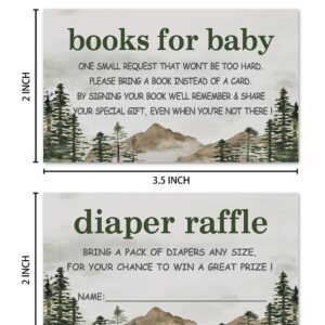 Baby Shower Invitation Set, Books For Baby, Thank You, Diaper Raffle, Fill In Invites Cards, Each Design 25 Cards & Envelopes (Total 100 Cards) – (bb012-taozhuang)