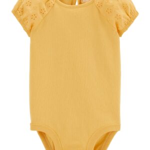 OshKosh B'Gosh Baby Girl's Bodysuit, Ruffle Pink, 12M