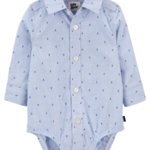 OshKosh B'Gosh Baby Boys' Bodysuit, Navy Gingham, 18M