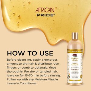 African Pride Ultimate Wash Day Regimen with Moisture Miracle Aloe & Coconut Water Pre-Shampoo, Honey & Coconut Oil Shampoo, Honey, Chocolate & Coconut Oil Conditioner & 5 Essential Oils