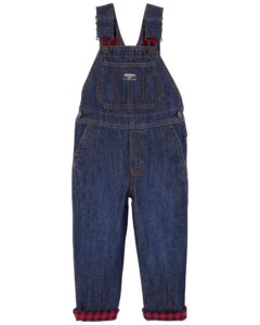 oshkosh b'gosh baby boy's world's best overalls, hickory, 12m