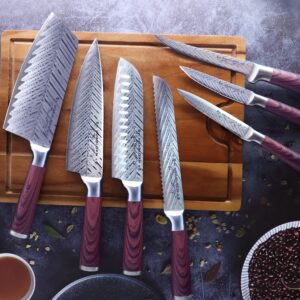 Knife Set With Block Created 20 pcs Block Knives Set HOABLORN Chef's Set: AK01, Extra Cutting Board in a Luxurious Knife Holder, Big Value and Elegant Kitchen Set for Wedding & Housewarming