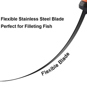 SPEARFISHING WORLD Stainless Steel Razor Sharp Fillet Knife Blade for Filleting Boning, Includes Sheath