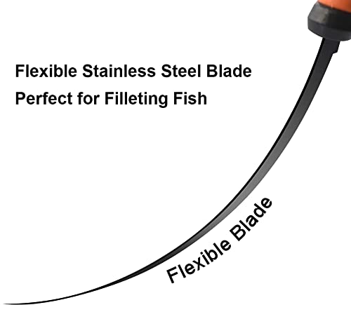 SPEARFISHING WORLD Stainless Steel Razor Sharp Fillet Knife Blade for Filleting Boning, Includes Sheath