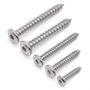 Glvaner (100 pcs) M3 x 10mm Round Socket Head Self Tapping Screws 304 Stainless Steel 18-8 Type A Point Sheet Metal Screws Wood Screws Furniture Screws