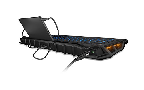 ROCCAT Skeltr - Smart Communication RGB Gaming Keyboard with Universal Device Docking Slot, Black (Renewed)