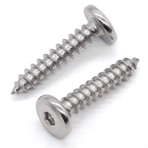 Glvaner (100 pcs) M3 x 10mm Round Socket Head Self Tapping Screws 304 Stainless Steel 18-8 Type A Point Sheet Metal Screws Wood Screws Furniture Screws