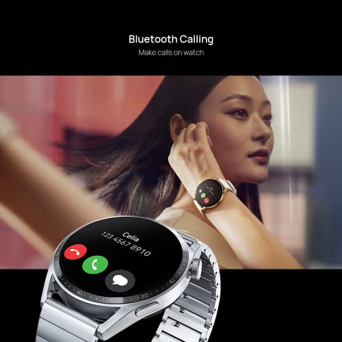 HUAWEI Watch GT 3 (46mm) GPS + Bluetooth Smartwatch (Elite Steel) - International Version, (OB02819)