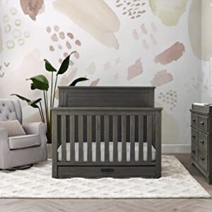 Delta Children Simmons Kids Caden 6-in-1 Convertible Crib with Trundle Drawer, Greenguard Gold Certified, Rustic Grey