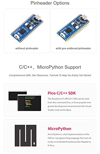 Waveshare RP2040-Plus, A Low-Cost, High-Performance Pico-Like MCU Board Based On Raspberry Pi Microcontroller RP2040 4MB