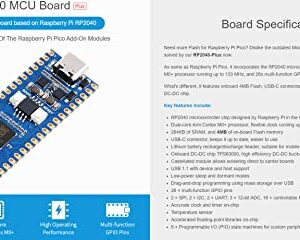 Waveshare RP2040-Plus, A Low-Cost, High-Performance Pico-Like MCU Board Based On Raspberry Pi Microcontroller RP2040 4MB