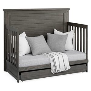 Delta Children Simmons Kids Caden 6-in-1 Convertible Crib with Trundle Drawer, Greenguard Gold Certified, Rustic Grey