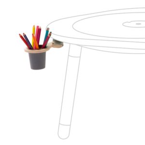 stokke mutable side toy container - stores chalk, dry erase markers & small toys - rotates to store under mutable