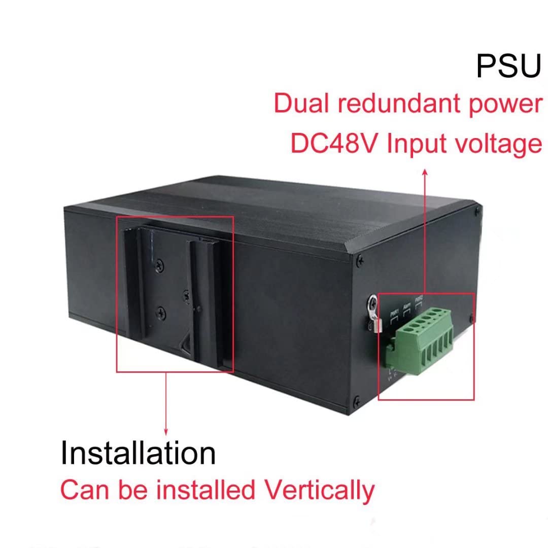 OLYCOM Managed Switch Poe Giabit Ethernet 8 Port RJ45 with POE+ 4 Port SFP Din Rail IP40 Vlan QoS STP/RSTP for Outdoor Use