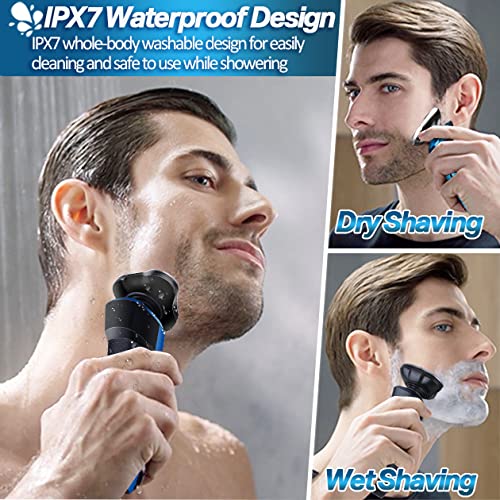 iwoole Electric Razor for Men,Electric Shavers for Men Wet Dry,Rechargeable Mens Electric Shavers Razor Man Shaving Blue