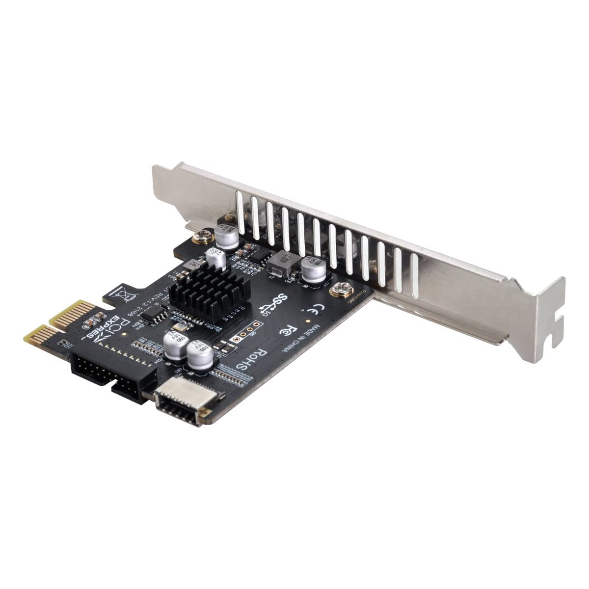 cablecc 5Gbps Type-E USB 3.1 Front Panel Socket & USB 2.0 to PCI-E 1X Express Card VL805 Adapter for Motherboard