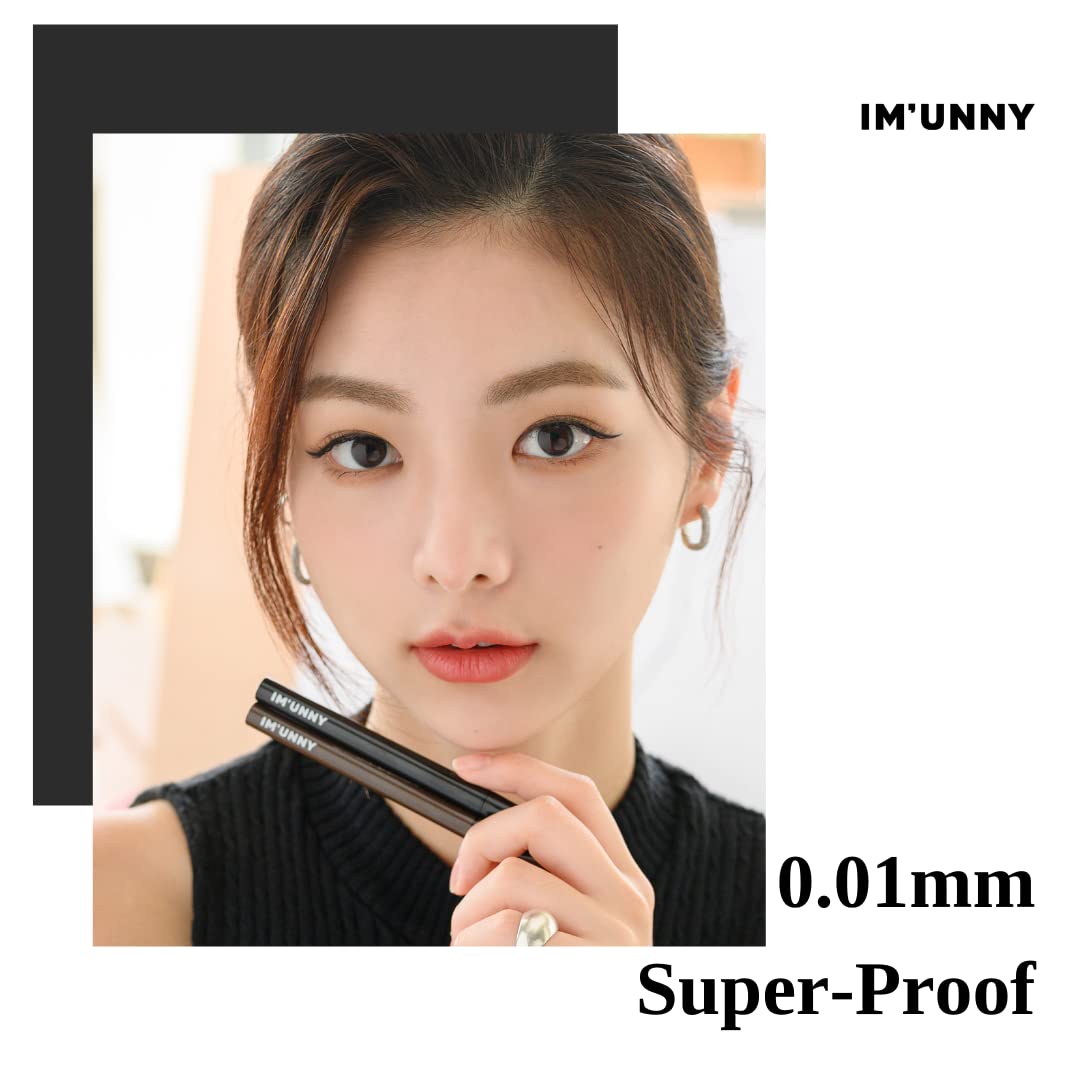 IM UNNY Skinny Fit Art Liner (A01 Kill Black), Liquid Eyeliner with 0.01mm Micro Tip for Ultra Precise Waterproof Smudge Proof Eyeliner, Longlasting with Full Pigment formula, Korean Makeup