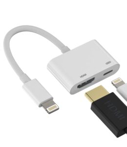 hoyulli lightning to hdmi adapter for tv, iphone 12, 13, pro compatible, 1080p resolution, easy to use, wide compatibility