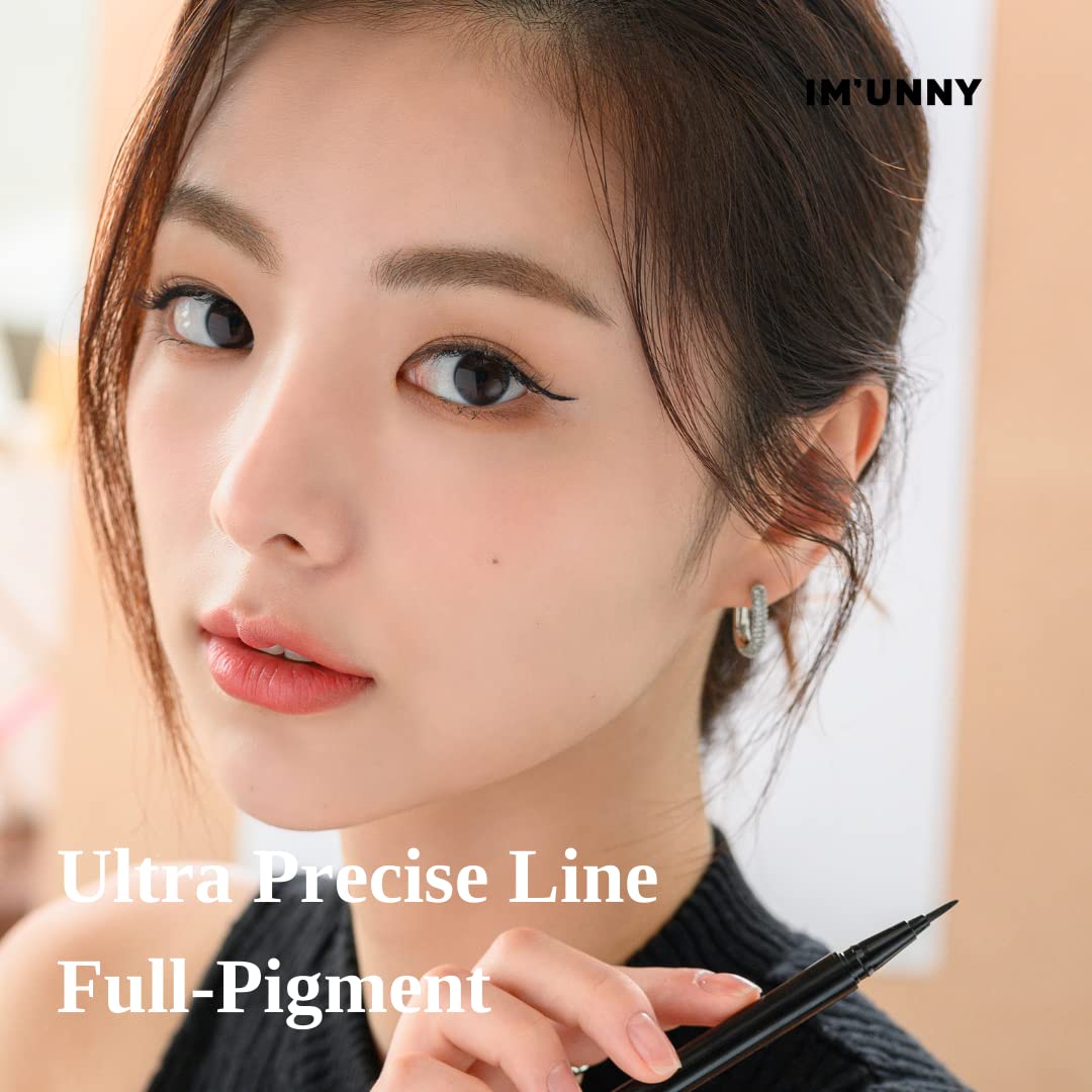 IM UNNY Skinny Fit Art Liner (A01 Kill Black), Liquid Eyeliner with 0.01mm Micro Tip for Ultra Precise Waterproof Smudge Proof Eyeliner, Longlasting with Full Pigment formula, Korean Makeup