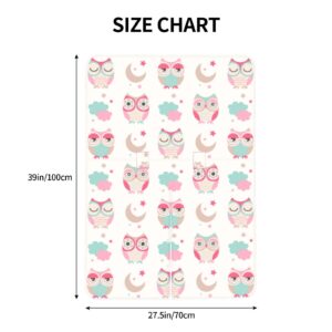 Rutiea Cartoon Owls Birds Pattern Car Seat Cover for Babies, Peekaboo Opening Minky Carseat Canopy Stroller Cover for Newborn, Mom Nursing Breastfeeding Covers, Blanket for Infant Toddler