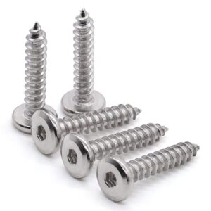 glvaner (100 pcs) m3 x 10mm round socket head self tapping screws 304 stainless steel 18-8 type a point sheet metal screws wood screws furniture screws