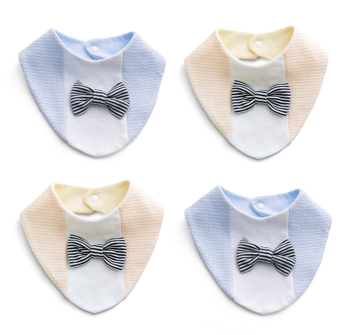 Gavvy Baby Bibs for Boys, Baby Bandana Bibs, Drool Bibs Baby Essentials for Newborn Boys, Cotton Bibs w/Waterproof Lining, Newborn Essentials Must Haves Baby Boys, Bow Tie Bibs