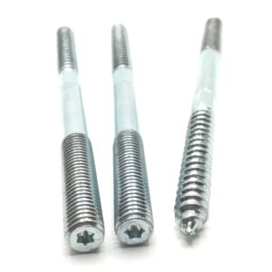 Haozheng Hanger Bolt M10x150 Silvery Double Headed Bolt Self-Tapping Screw with Hexagon for Furniture 8Pcs