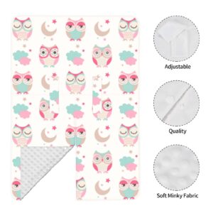 Rutiea Cartoon Owls Birds Pattern Car Seat Cover for Babies, Peekaboo Opening Minky Carseat Canopy Stroller Cover for Newborn, Mom Nursing Breastfeeding Covers, Blanket for Infant Toddler