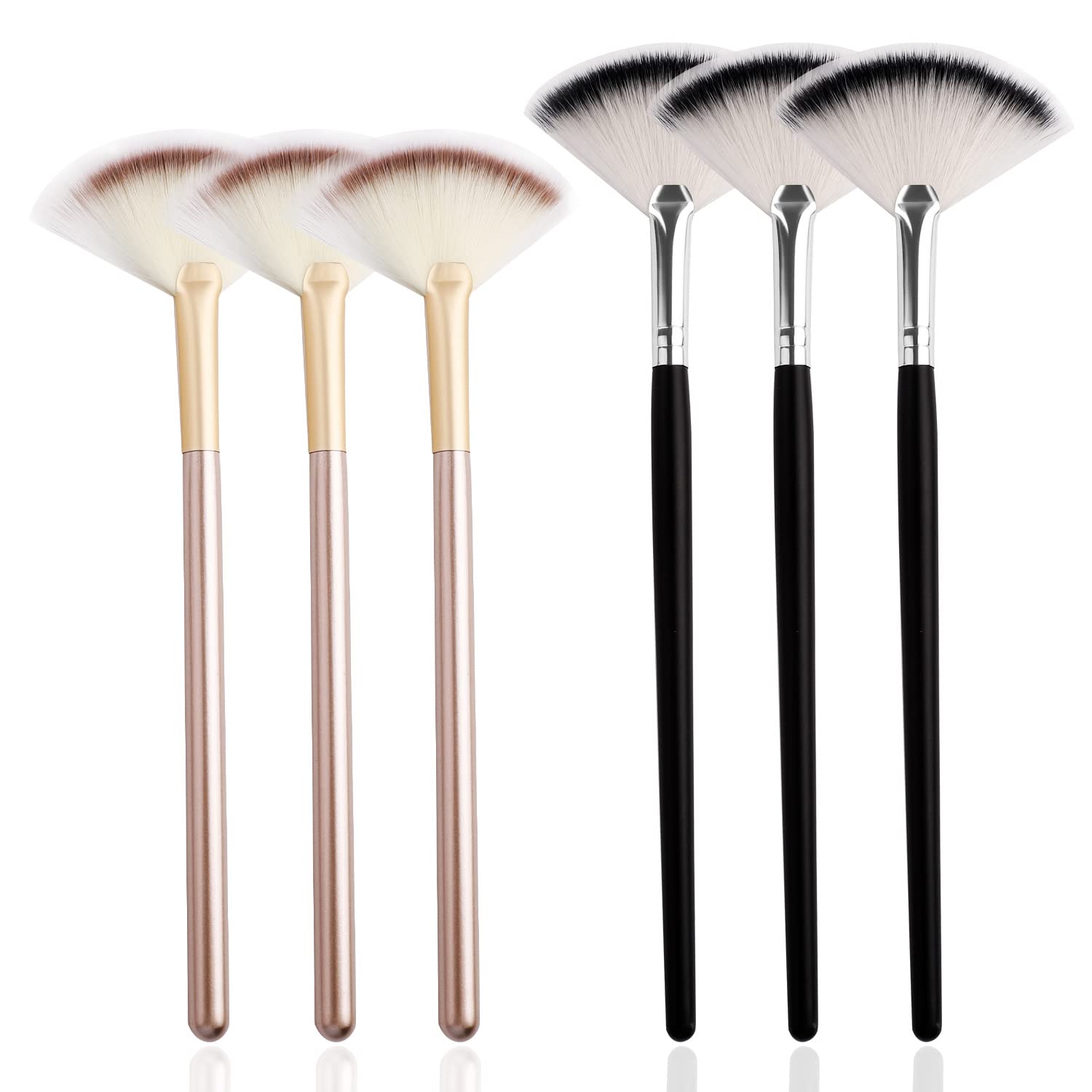 6 Pieces Fan Brushes for Facials Slim Soft Face Mask Brush Applicator for Glycolic Acid Peel Mask Esthetician Face Makeup Brush