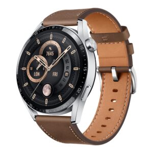 huawei watch gt 3 classic 46 mm gps + bluetooth smartwatch (brown) - international version