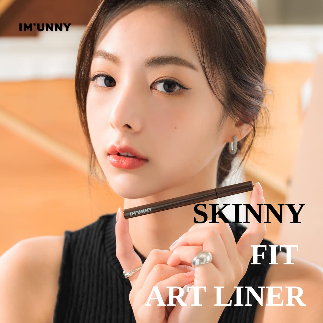 IM UNNY Skinny Fit Art Liner (A01 Kill Black), Liquid Eyeliner with 0.01mm Micro Tip for Ultra Precise Waterproof Smudge Proof Eyeliner, Longlasting with Full Pigment formula, Korean Makeup