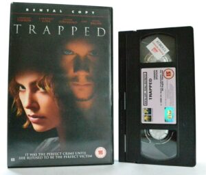 trapped: crime thriller (2002) - large box - ex-rental - charlize theron - vhs