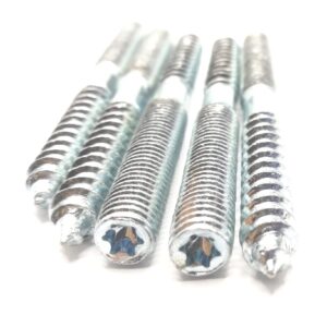 Hanger Bolt M8x90 Silvery Double Headed Bolt Self-Tapping Screw with Hexagon for Furniture 8Pcs