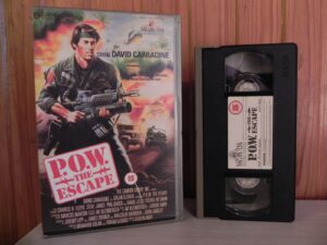 p.o.w. the escape (double sleeve) action [large box] rental - david carradine - pal vhs