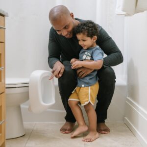 The First Years Potty Training Urinal and Potty System - 2-in-1 Toddler Urinal and Potty Training Toilet Seat - Adjustable Toddler Toilet Ages 18 Months and Up