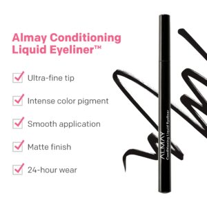 Almay Conditioning Liquid Eyeliner, Longwearing, Waterproof, Hydrating, 20 Brown, 0.03 fl oz.