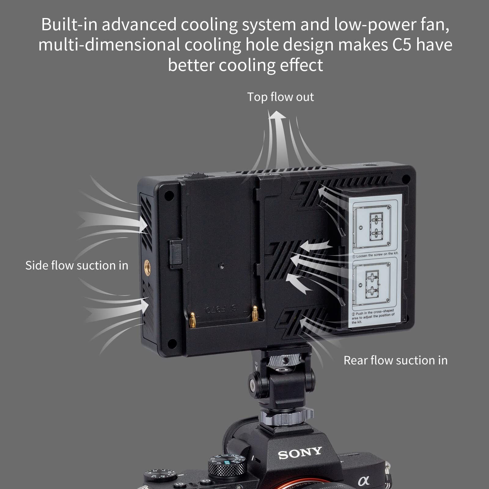 ANDYCINE C5 5.5 Inch Ultra High Bright 3000nit Touch Screen DSLR On-Camera Field Monitor with F970 External Power and Install Kit 4K HDMI Input Output 1920X1080 FHD IPS Panel