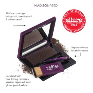 Madison Reed Root Touch Up + Brow Filler, Ombra Dark Brown, Instant Gray Coverage, Fills in Brows & Thinning Hairlines, Temporary Concealing Powder, 0.13 oz (60 uses)