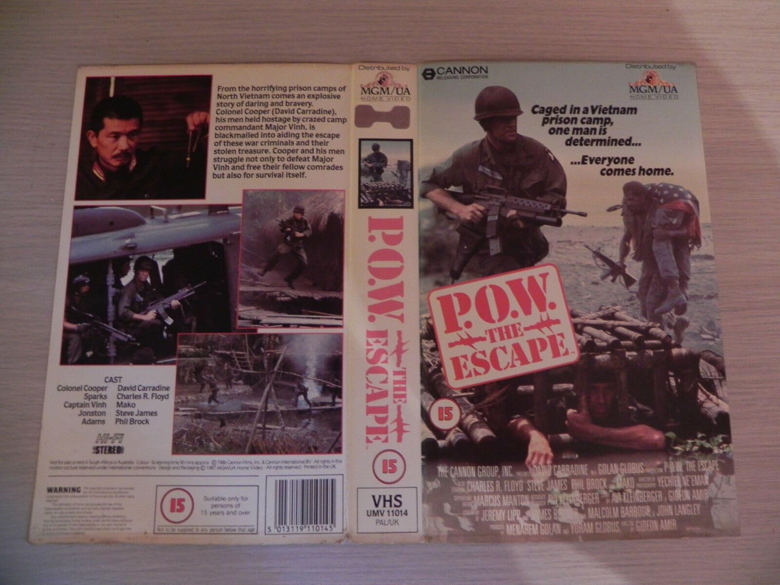 P.O.W. The Escape (Double Sleeve) Action [Large Box] Rental - David Carradine - Pal VHS