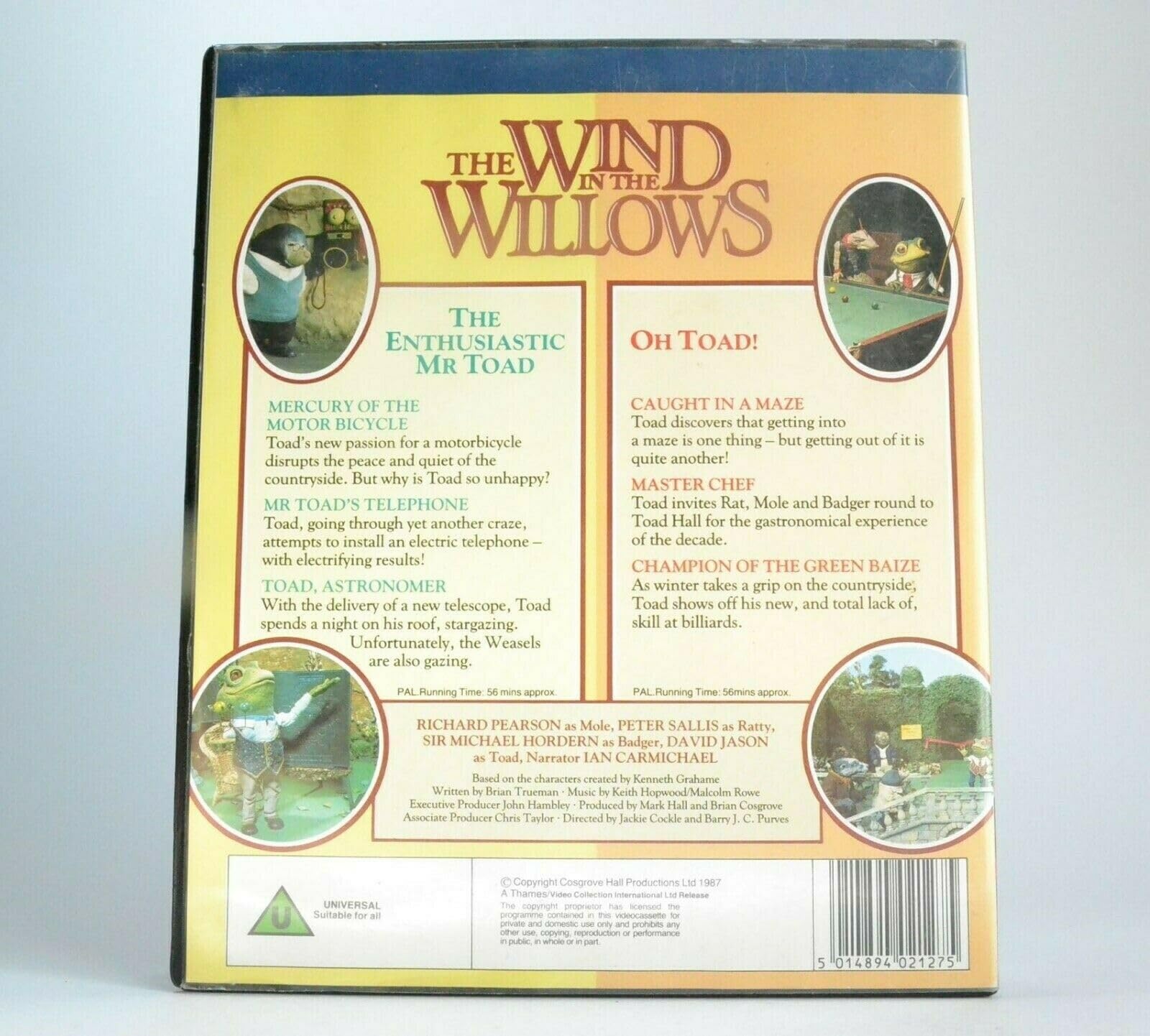 Wind In The Willows: 2x - Enthusiastic Mr. Toad / Oh Toad - Video Collection VHS