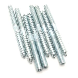 Hanger Bolt M8x90 Silvery Double Headed Bolt Self-Tapping Screw with Hexagon for Furniture 8Pcs