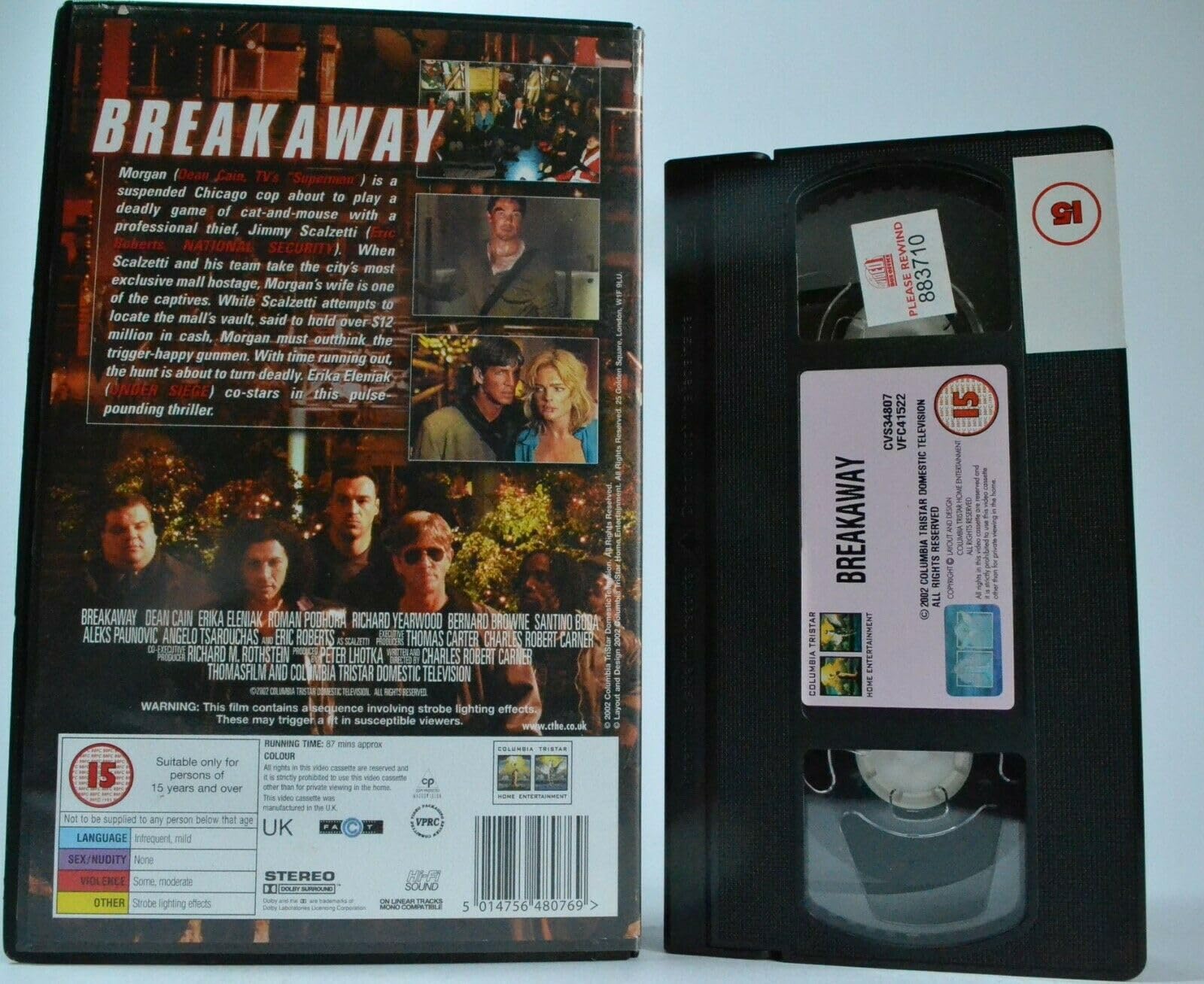 Breakaway: Dean Cain/Eric Roberts - Thriller (2002) - A Deadly Game - Pal VHS