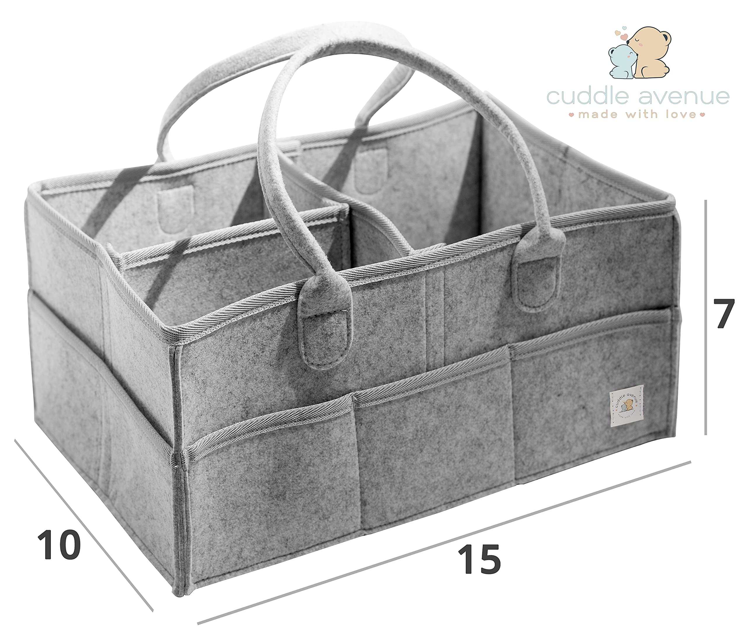 Cuddle Avenue Baby Diaper Caddy Organizer - Luxury Little Boy And Girl, Large Basket, Car Organizer, Gift For Shower Registry, BLUE