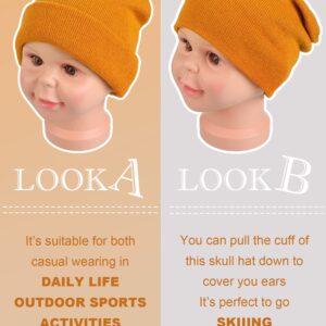 SATINIOR 4 Pieces Kids Satin Lined Beanies Winter Toddler Knit Ski Baby Beanie Hat Warm Skull Caps for 3 to 15 Child Baby Boys Girls