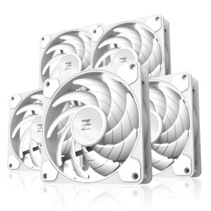 ezdiy-fab cube fan pro 120mm pc case fan,high performance cooling fan,very quiet motor, computer cooling fans, 1200 rpm,3 pin connector-5 pack-white