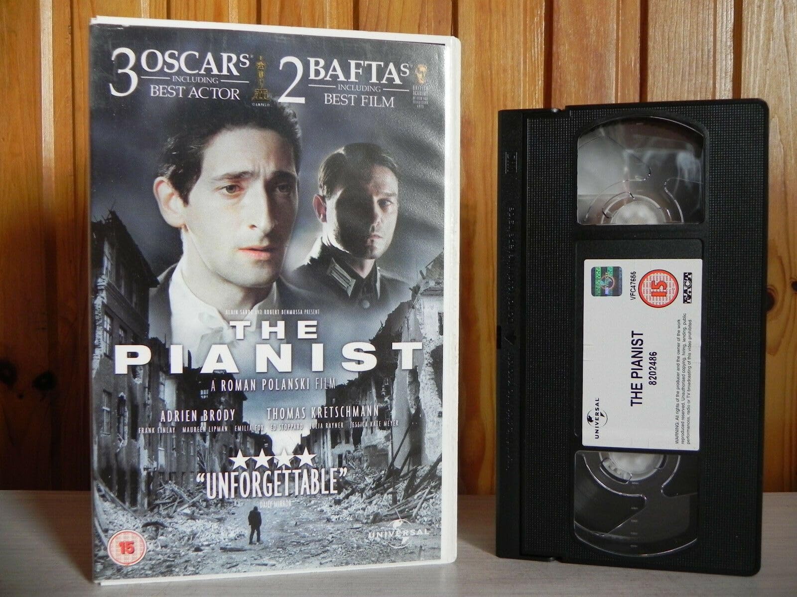 The Pianist: Based On True Story - 3 Oscars Winner - Adrien Brody - Drama - VHS