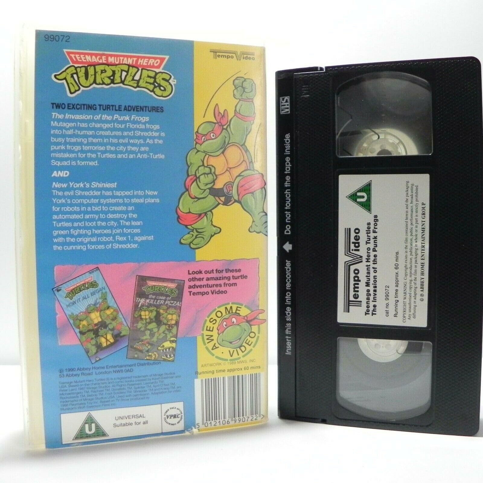 Teenage Mutant Hero Turtles: The Invasion Of The Punk Frogs - Animated - Pal VHS